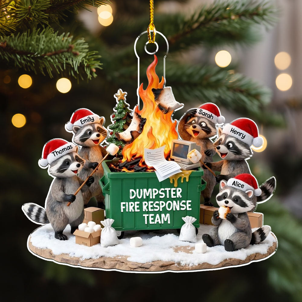 Office Dumpster Fire Crew - Personalized Custom Acrylic Ornament ...