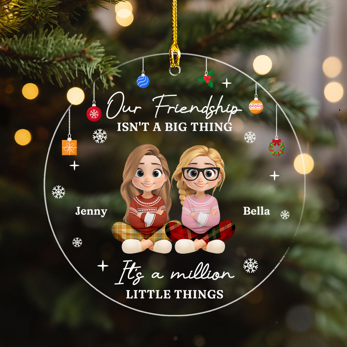 Friends Make Life More Beautiful - Personalized Custom Acrylic Ornamen ...