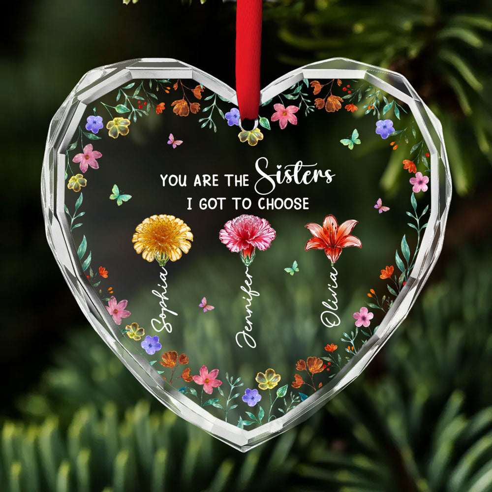 Blooming Sisters - Personalized Custom Glass Ornament – Wrappiness UK